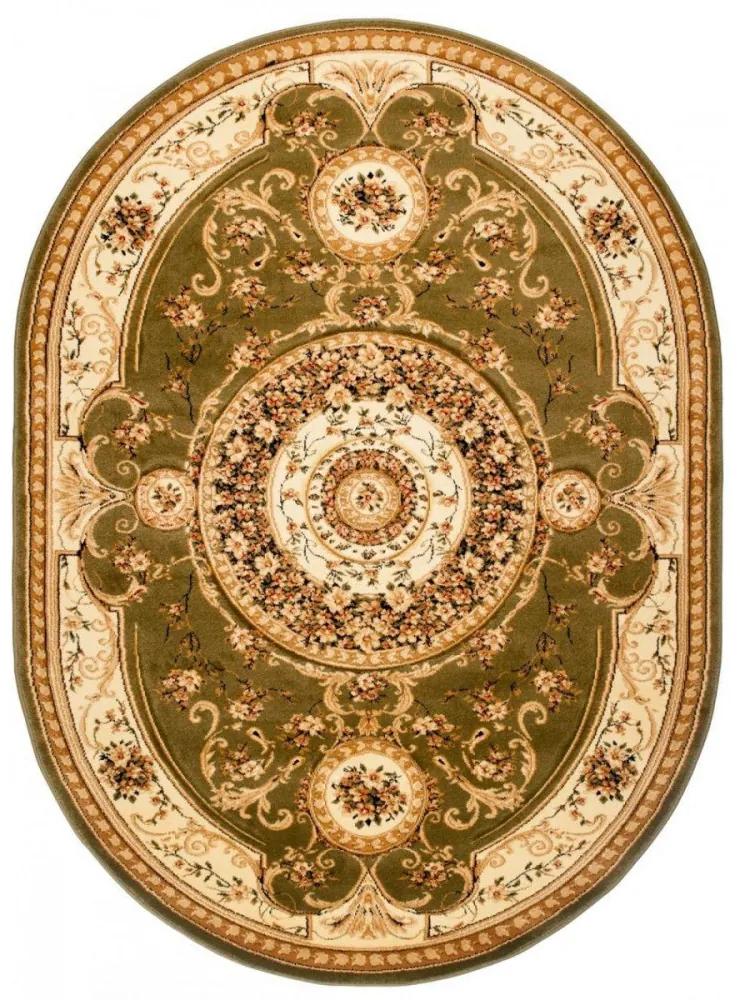 Kusový koberec klasický vzor 3 zelený ovál 140x190cm
