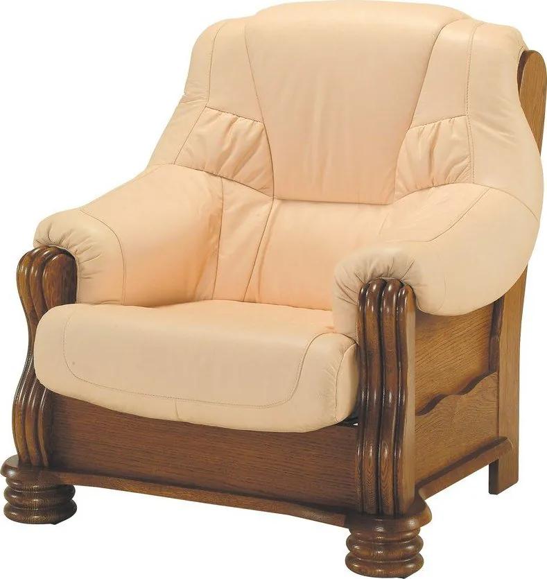 Casarredo - Komfort nábytek Rustikální křeslo ARTUR látka | potah: altara 11,barva: moření 01 bílá