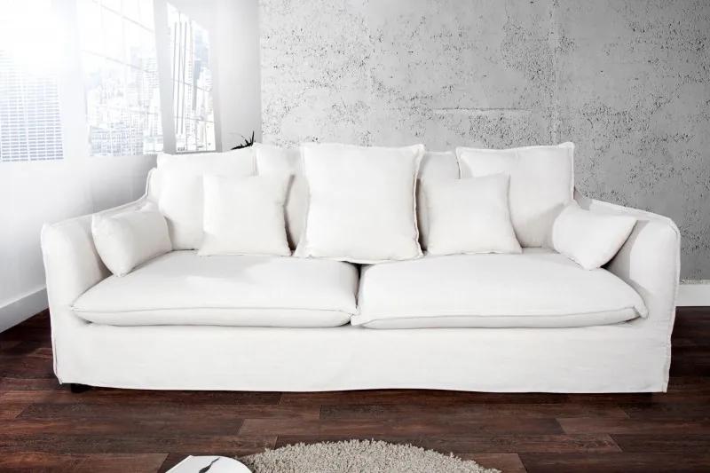Deflee luxusní pohovka HEAVEN 3M WHITE PH2268975% polyester, 15% viskóza, 10% lněné vlákno  215 cm x 80 cm x 100 cm