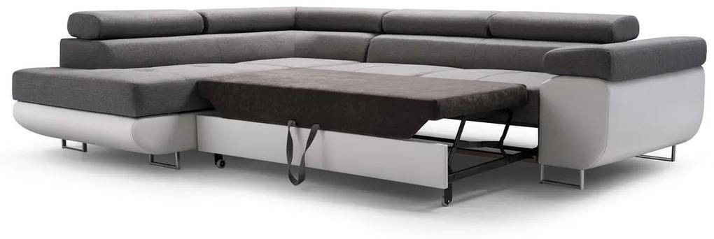Casarredo - Komfort nábytek Rohová sedací souprava ADRIANA rozkládací s úložným prostorem, Monolith 97/Monolith 84 | Umístění rohu: roh na levé straně