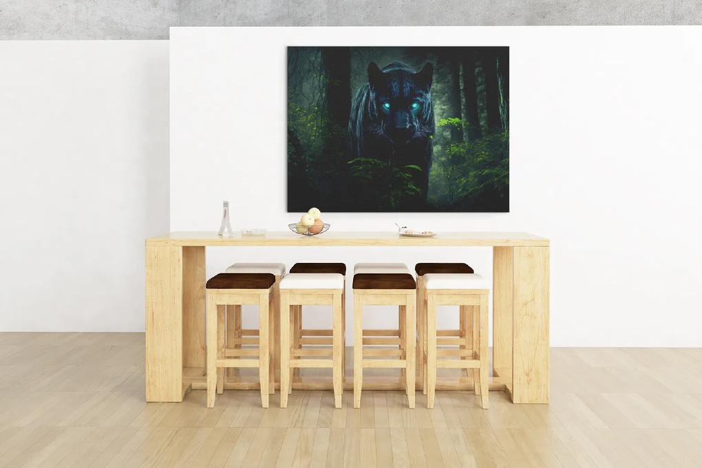 Obraz na plátně - Černý panter (puma) v lese FeelHappy.cz Velikost obrazu: 120 x 80 cm