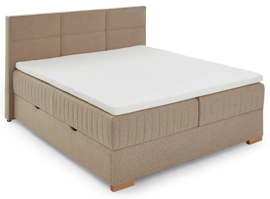 Béžová boxspring postel s úložným prostorem 180x200 cm Tambo – Meise Möbel
