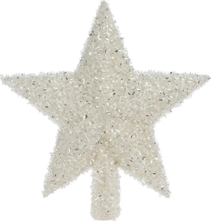 Třpytivá huňatá špice Bílá hvězda 20 cm