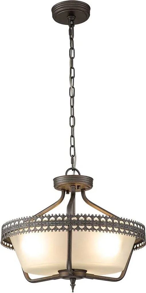 Elstead CROWN retro svítidlo 44 cm rezavý kov 3xE27