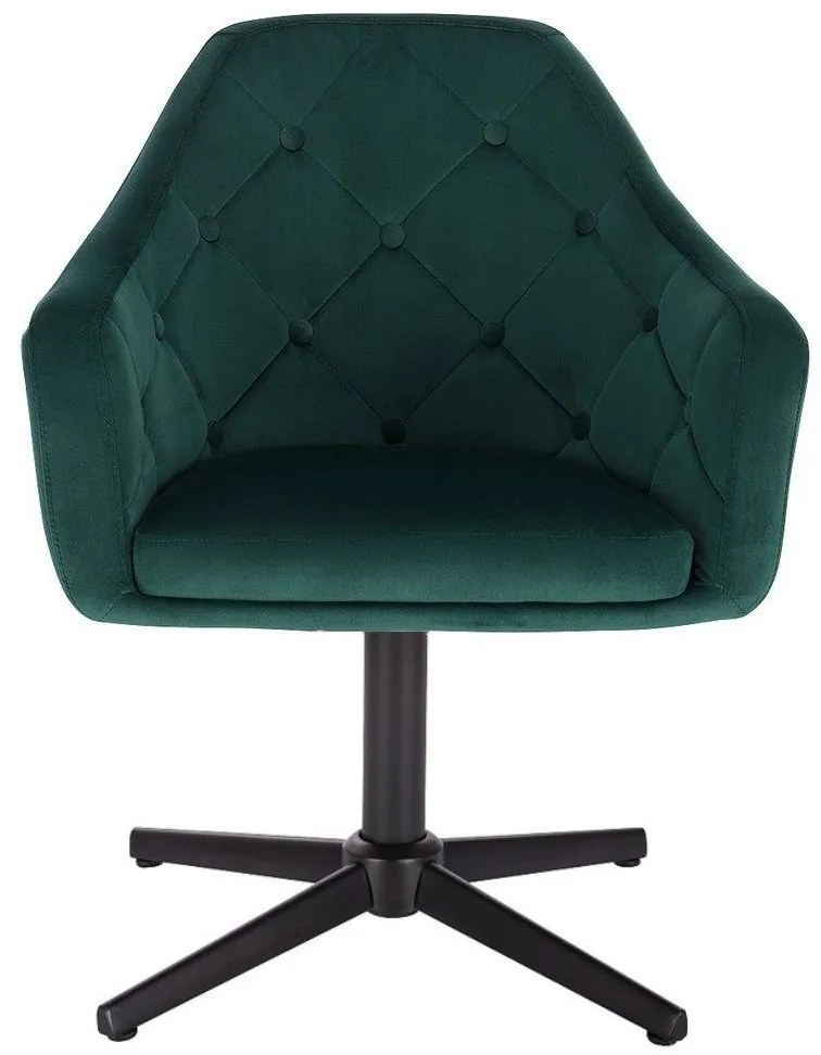 LuxuryForm DESIGN Otočné křeslo ANDORA VELUR na černém kříži - zelené