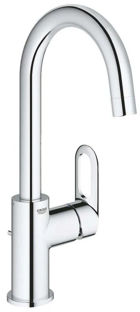 Grohe BauLoop - Umyvadlová baterie s výpustí a otočným výtokem, chrom 23763000