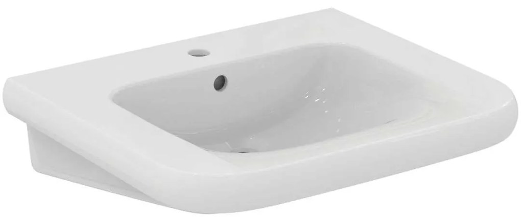 Ideal Standard Contour 21+ - Umyvadlo bezbariérové 65x56 cm, s přepadem, otvor pro baterii, SmartGuard+, bílá E3622HY