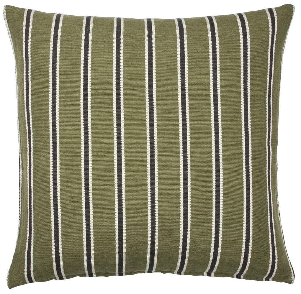 Broste Lněný povlak na polštář Dagmar Grape Leaf Green 50 x 50 cm, zelená barva, textil