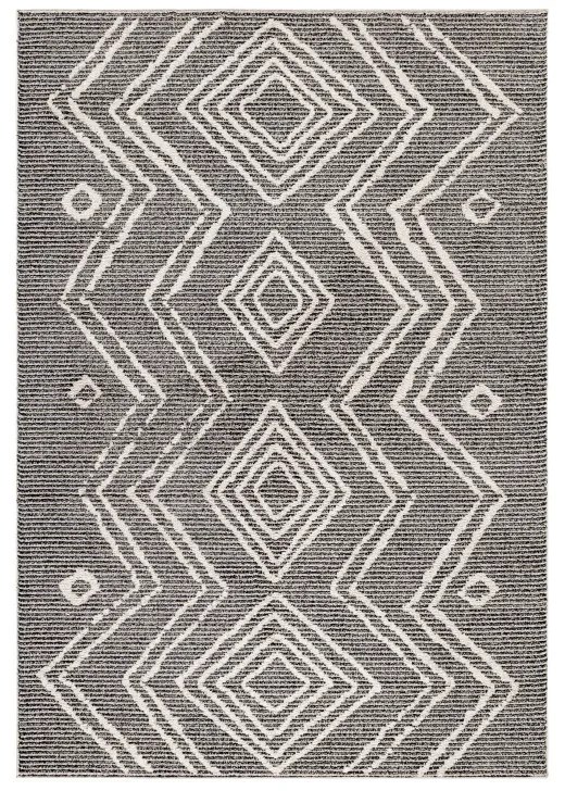 Ayyildiz, Kusový koberec Taznaxt 5104 Black, 140x200, černobílá, chodba / předsíň