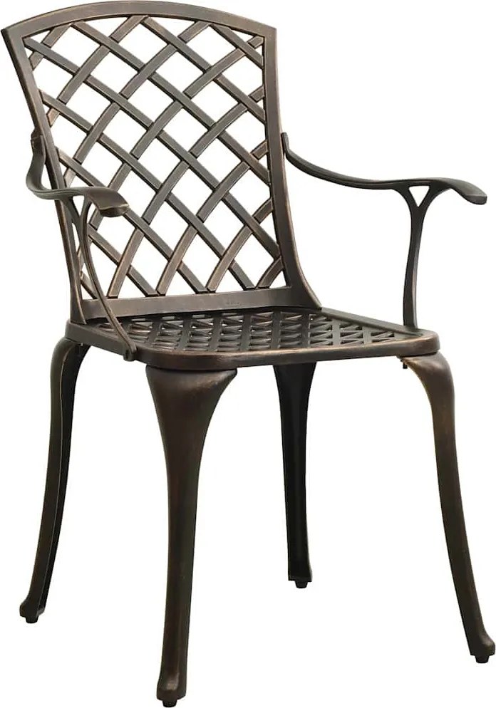 3dílný bistro set litý hliník bronzový 315591