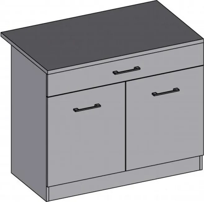Kuchyňská skříňka DIAMOND, spodní dvoudveřová 60 cm Lesk linka Bílá