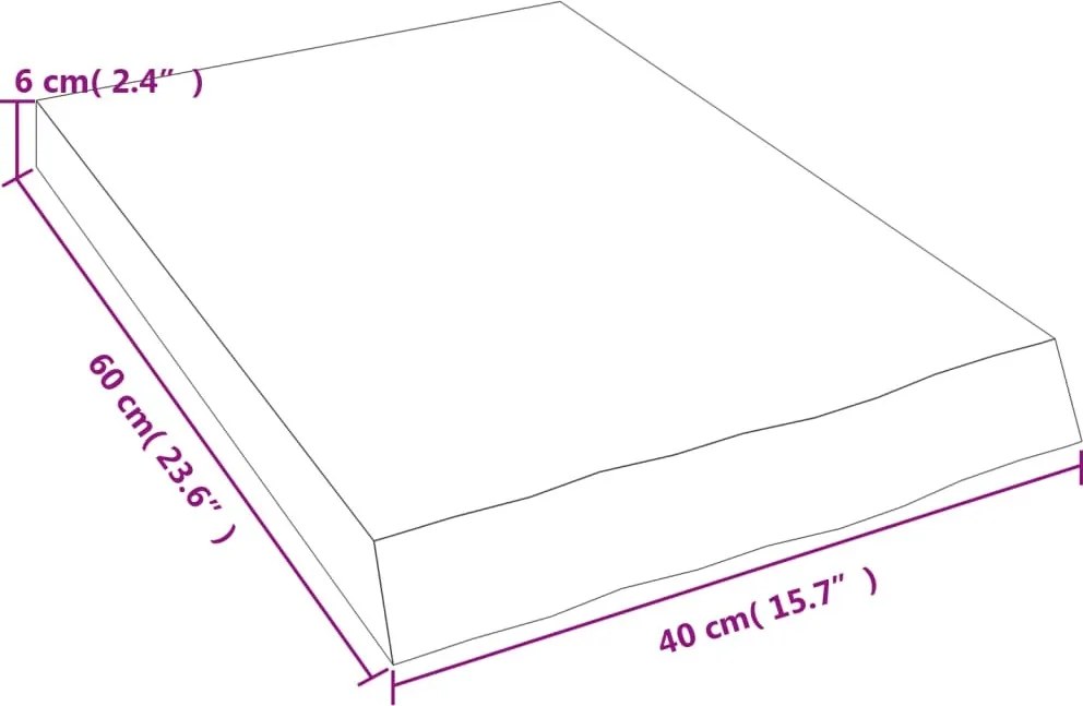 vidaXL Nástěnná police 40x60x(2-6)cm ošetřený masivní dub [363517] Barva: Přírodní