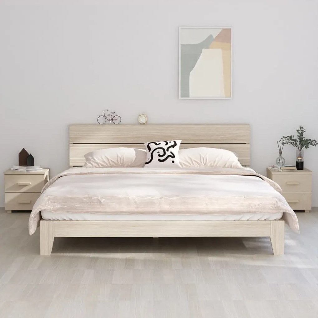 Noční stolky HAMAR 2ks medově hnědé 40x35x44,5 cm masivní dřevo 340408