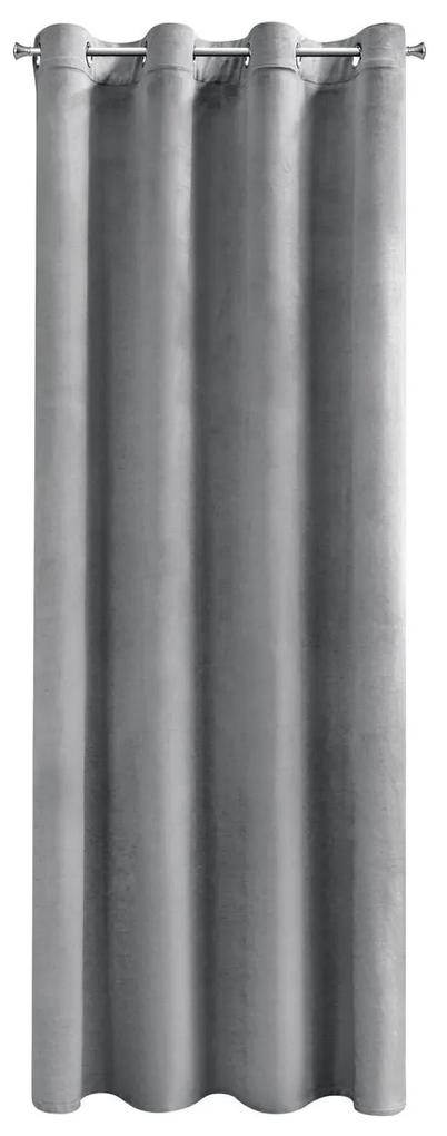 Stříbrný závěs na kroužcích MELANIE 215x250 cm