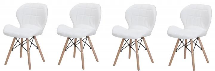 Mebhot Čalouněná židle Modern home - 4 kusy - Bílá
