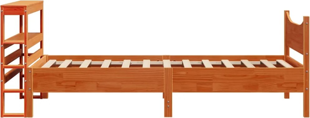 Rám postele s čelem voskově hnědý 75 x 190 cm masivní borovice 3306329