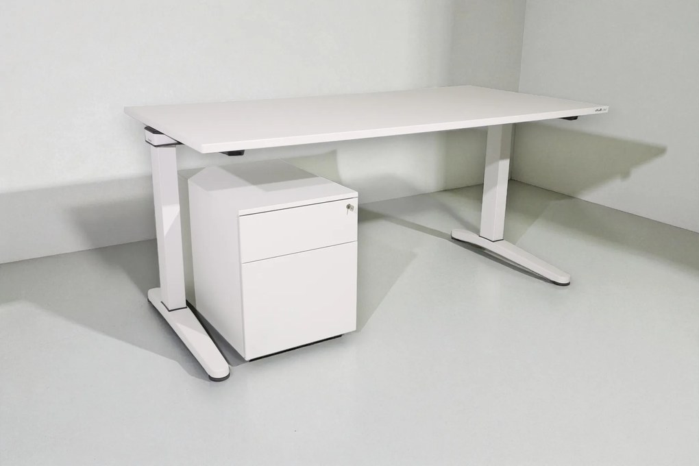 STEELCASE Set:Stůl+kontejner, STC, Ology, 160x80, bílá/bílá