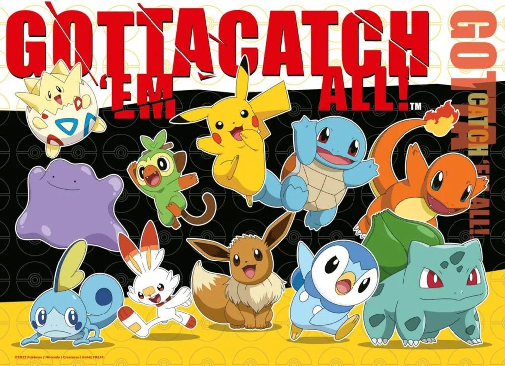 RAVENSBURGER Puzzle Pokémon 4x 100 dílků 36x26cm skládačka 4v1 2405651