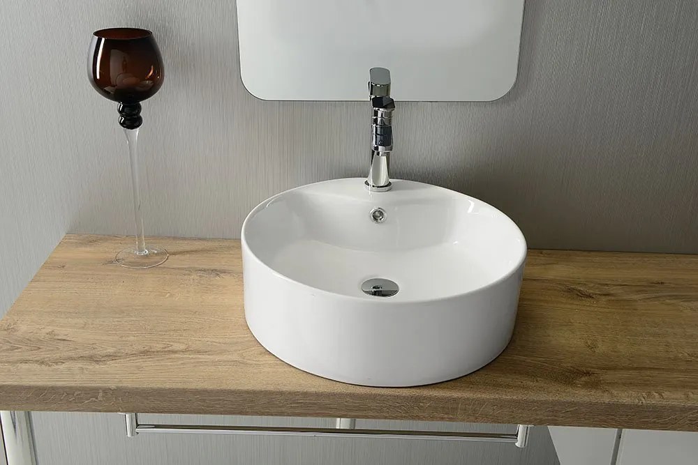Sapho, YAKARTA keramické umyvadlo, průměr 46cm, na desku, BH7021