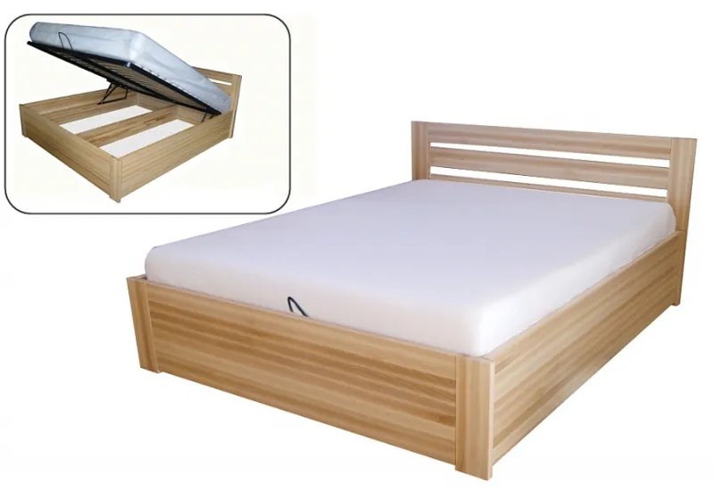 Via-nábytek Buková postel ATOS s úložným prostorem Povrchová úprava postele: Buk (lakovaný) Rozměry postele: 120 x 200