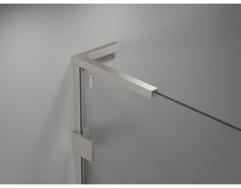 Mexen Lunar, L půlkruhový sprchový kout naklápěcí doleva 100 x 80 cm, 8mm čiré sklo, ocelový profil, 833L-100L-080P-97-00