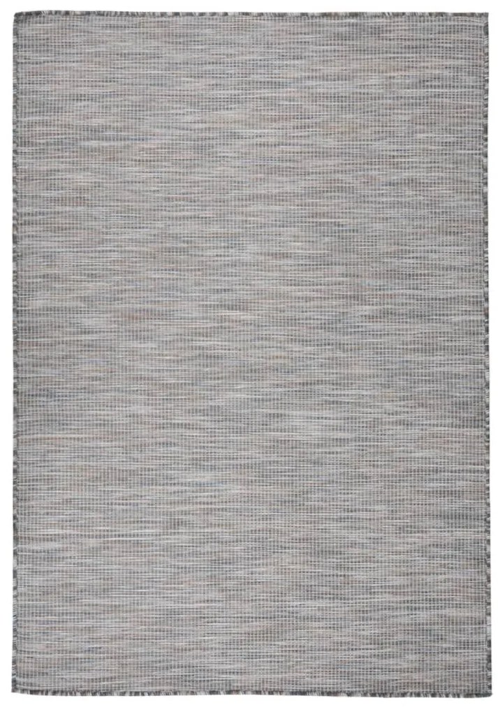 Venkovní hladce tkaný koberec 160x230 cm hnědý a modrý 340818