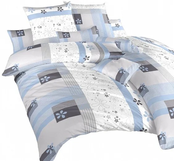 Dadka Povlečení satén Flér šedomodrá  200x220, 2x70x90 cm