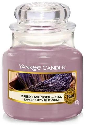 Yankee Candle Svíčka Yankee Candle 104g - Dried Lavender & Oak, fialová barva, sklo, vosk