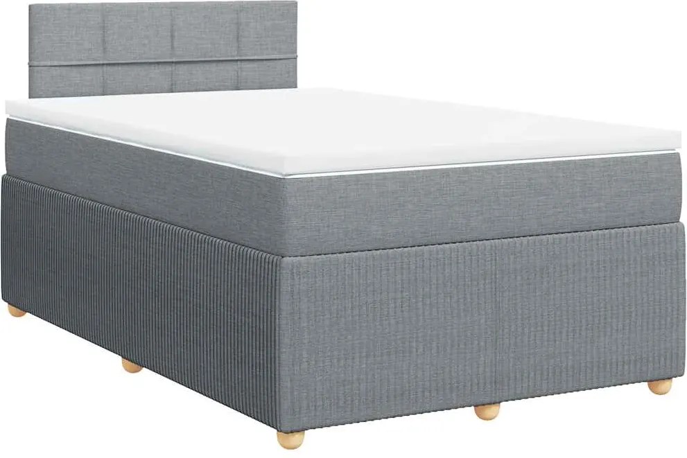 Box spring postel s matrací světle šedá 120x190 cm textil 3289695