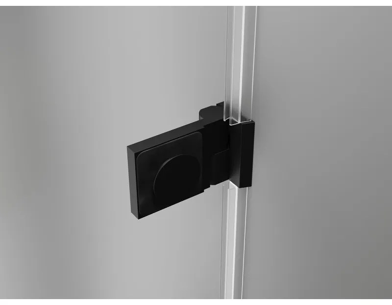 Mexen Lunar-B, levý výklopný sprchový kout 95 x 80 cm, 8mm čiré sklo, černý profil, 832-095-080-70-00-L