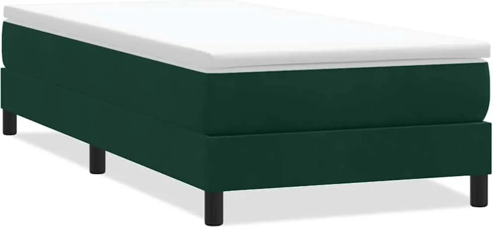 Postel Box Spring bez matrace tmavě zelená 90x210 cm samet 3315810