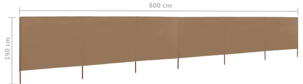 vidaXL 6dílná zástěna proti větru látková 800 x 160 cm taupe