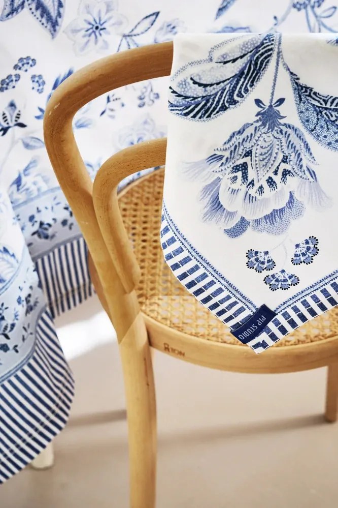 Pip Studio Royal set 4ks látkových ubrousků 40x40cm, modrý (Látkové ubrousky)