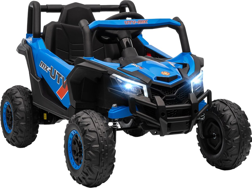 AIYAPLAY 12V elektroauto pro děti, funkce dálkového ovládání, pás, klakson, LED světla, USB port, pro 3-5 let, Modrá