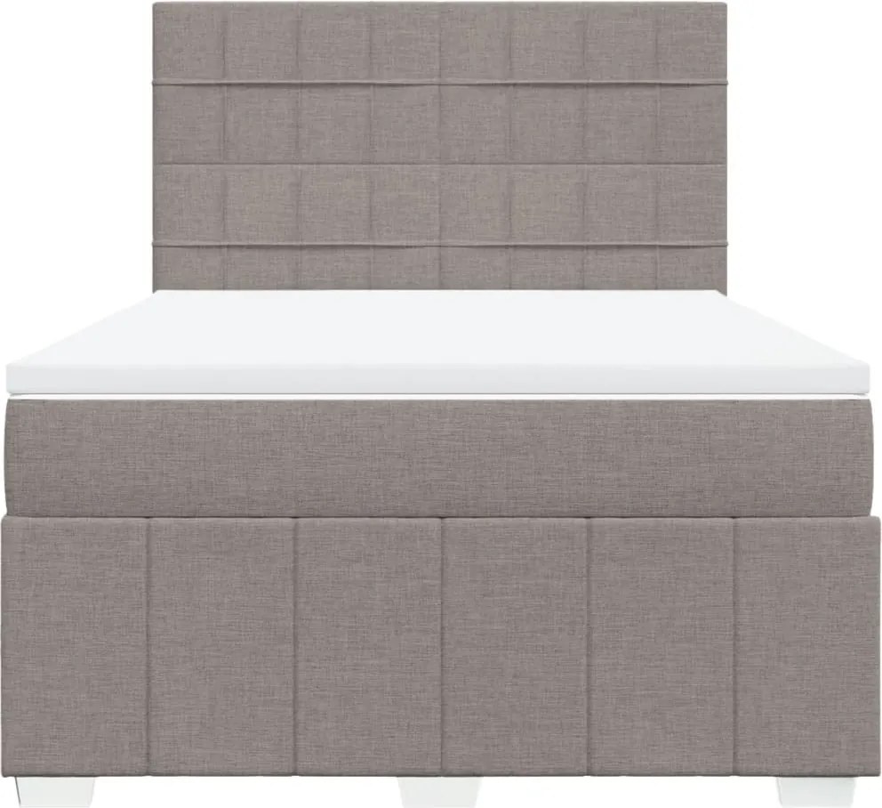 Box spring postel s matrací taupe 140x190 cm textil 3291667
