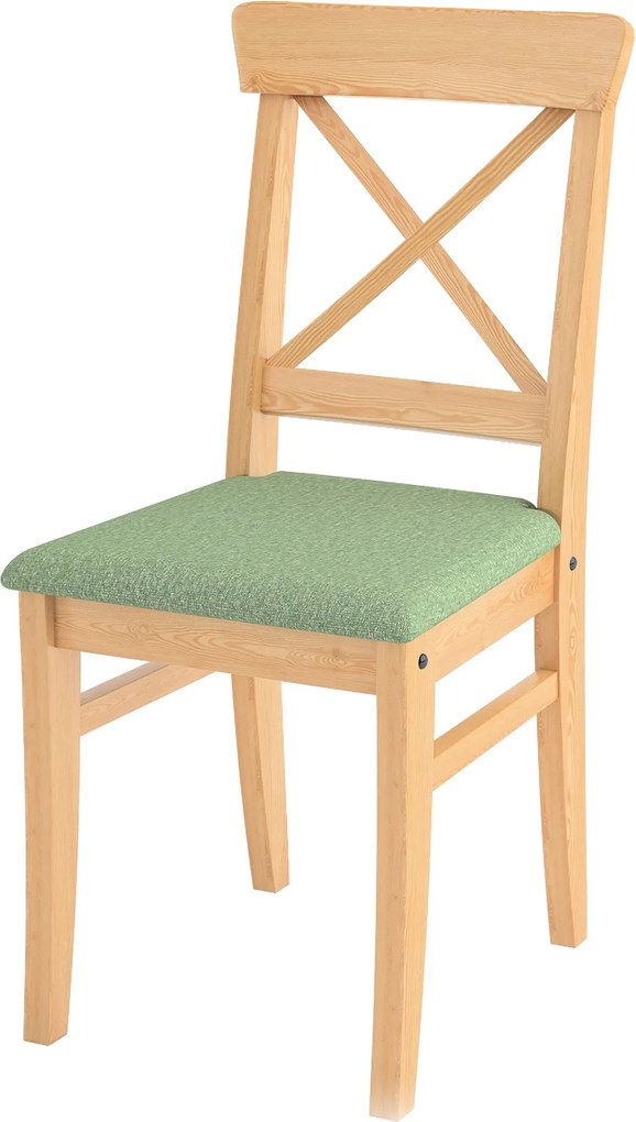Potah na židli Ingolf s čalouněným sedákem barva zelená látka pletený vzor