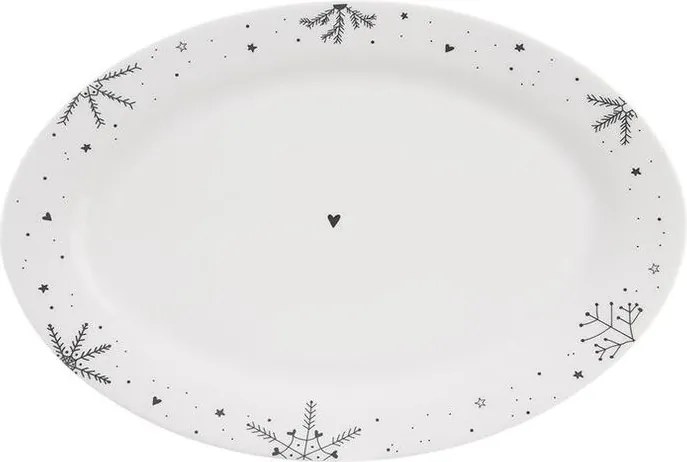 Porcelánový servírovací talíř oválný VLOČKA