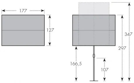 Naklápěcí slunečník Doppler ACTIVE Balkónová clona 180 x 130 cm - antracit