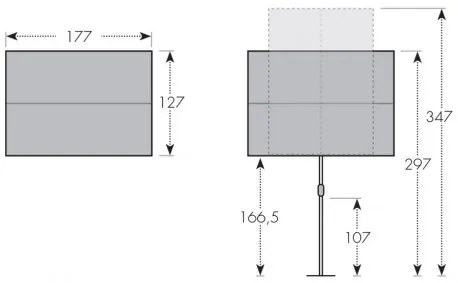 Naklápěcí slunečník Doppler ACTIVE Balkónová clona 180 x 130 cm - zelený