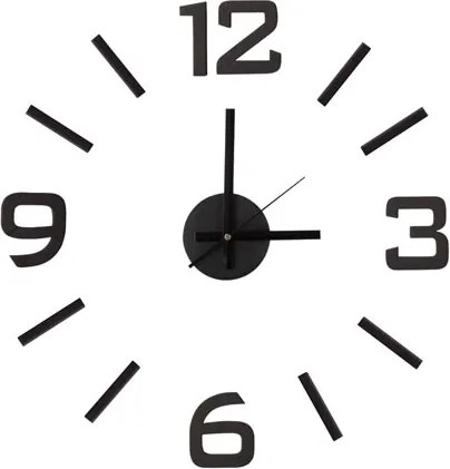 Černé nalepovací levné nástěnné hodiny WCS3