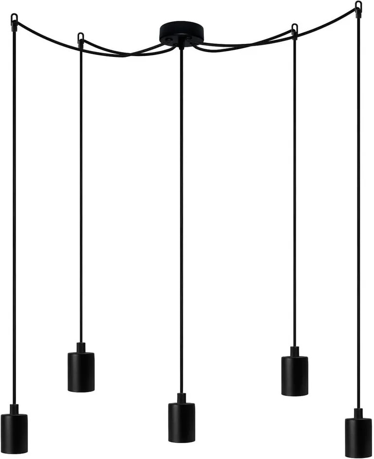 Černé závěsné svítidlo s 5 kabely Bulb Attack Cero Basic