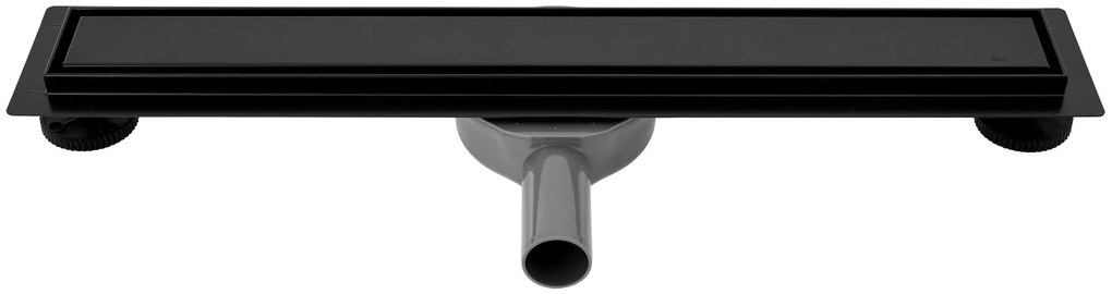 Rea Lineární nerezový odtokový žlab NEO BLACK PRO 60 cm s 360° stupňovým sifonem, černý, REA-G8905