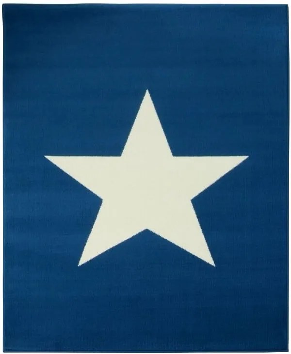 Modrý koberec Hanse Home City & Mix Star, 140 x 200 cm
