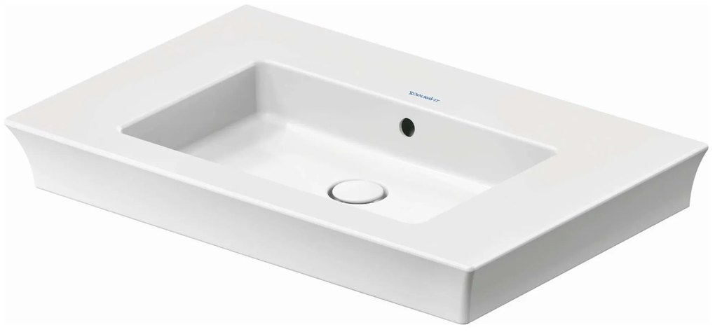 Duravit White Tulip - Umyvadlo 75x49 cm, bez otvoru pro baterii, WonderGliss, bílá 23637500601