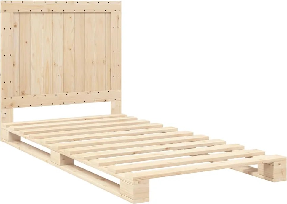 Rám postele s čelem 100 x 200 cm masivní borové dřevo 3281533