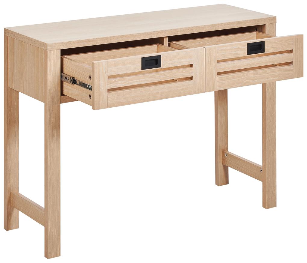 Konzolový stolek se 2 zásuvkami světlé dřevo RANDA Beliani