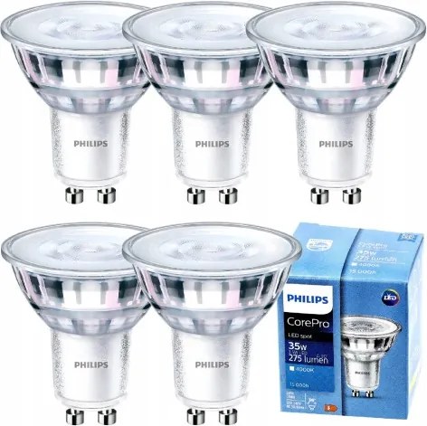 5x LED žárovka GU10 3,5W 275lm 36° 4000k