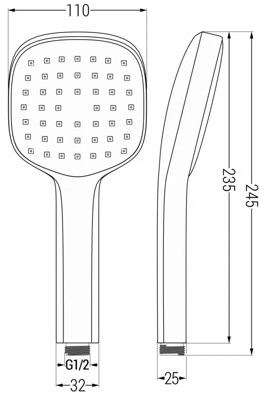 Mexen příslušenství - hlavice ruční sprchy Oval R-33, 1-funkce, chrom-bílá, 79533-02