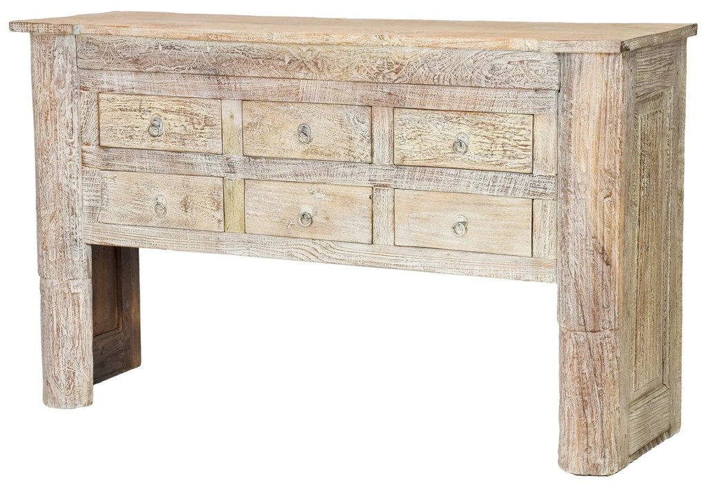 Sanu Babu Konzolový stolek z teakového dřeva, šuplíky, 150x45x92cm