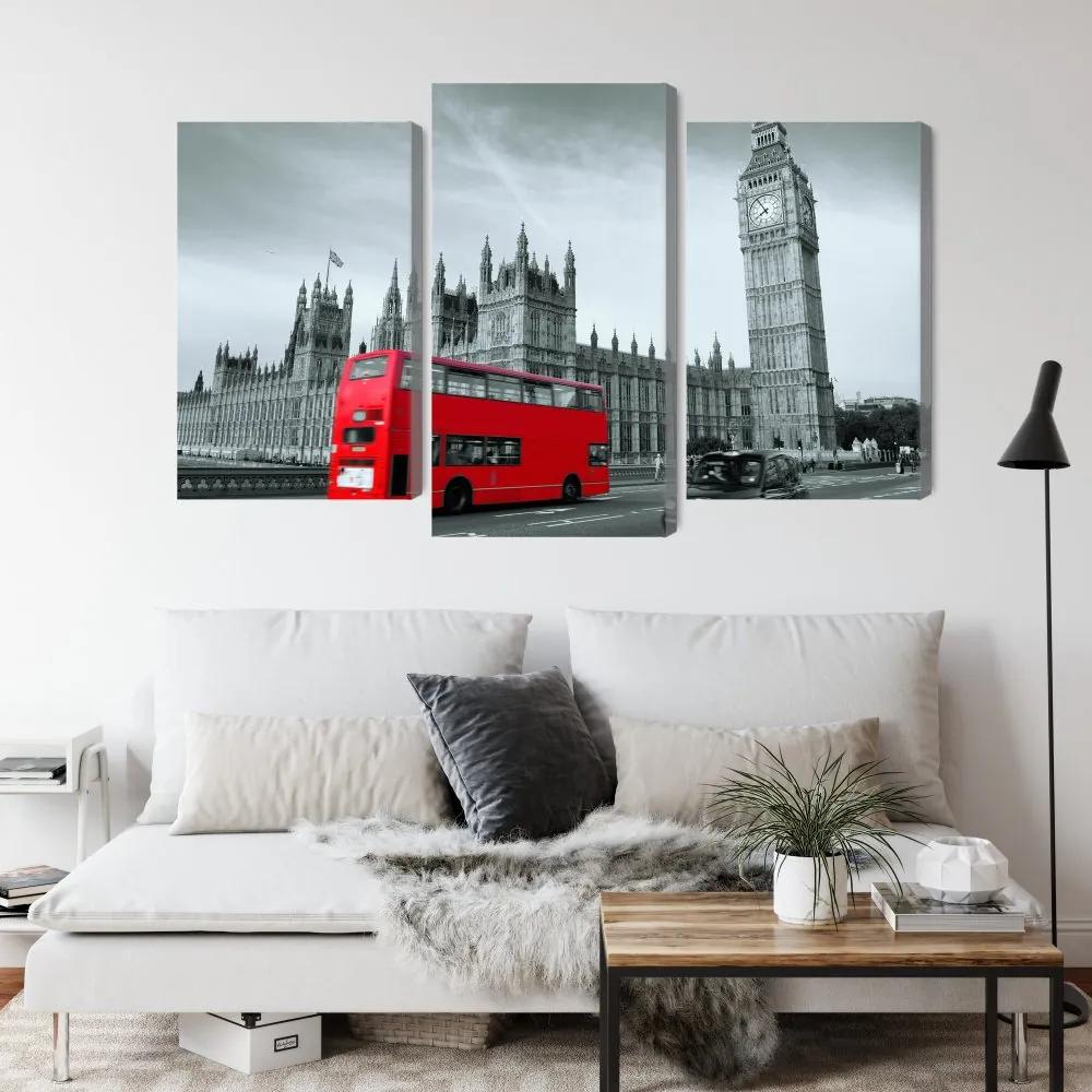 Vícedílný obraz Červený Londýnský Autobus Nedostatek Nedostatek Plátno Canvas 120x80